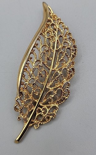 Monet Open Metal Work Brooch Gold Tone Vintage | eBay