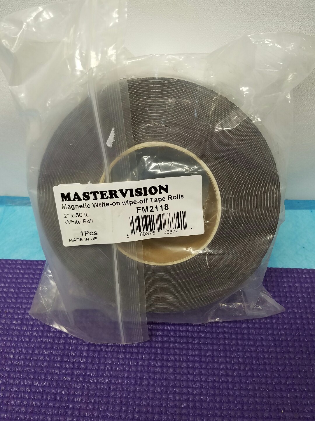 MasterVision Magnetic Dry Erase Tape Roll, 2 Inches x 50 Feet, White ...