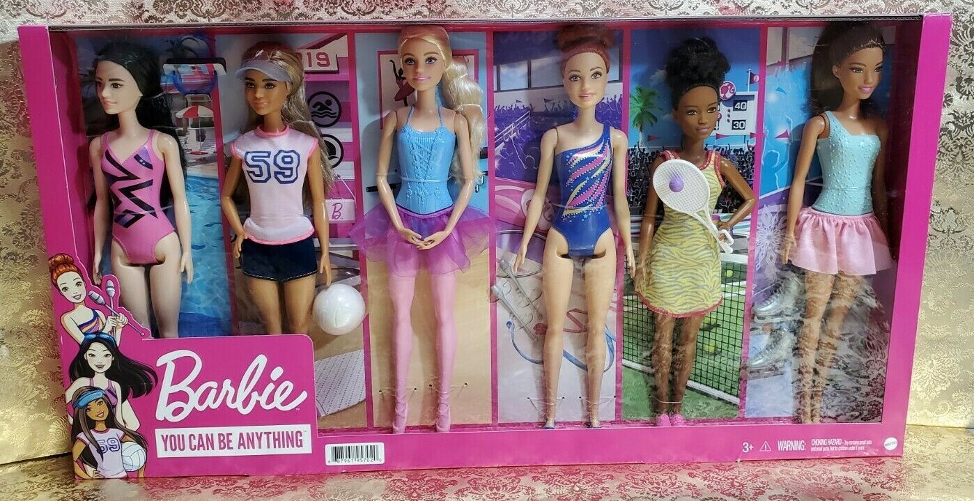NEW 2020 Barbie's 6 Dolls Sports Career Collection You Can Be Anything ...