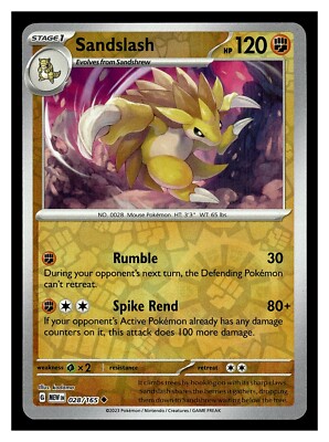 Pokemon Sandslash 028/165 Scarlet & Violet 151 Reverse Holo | eBay