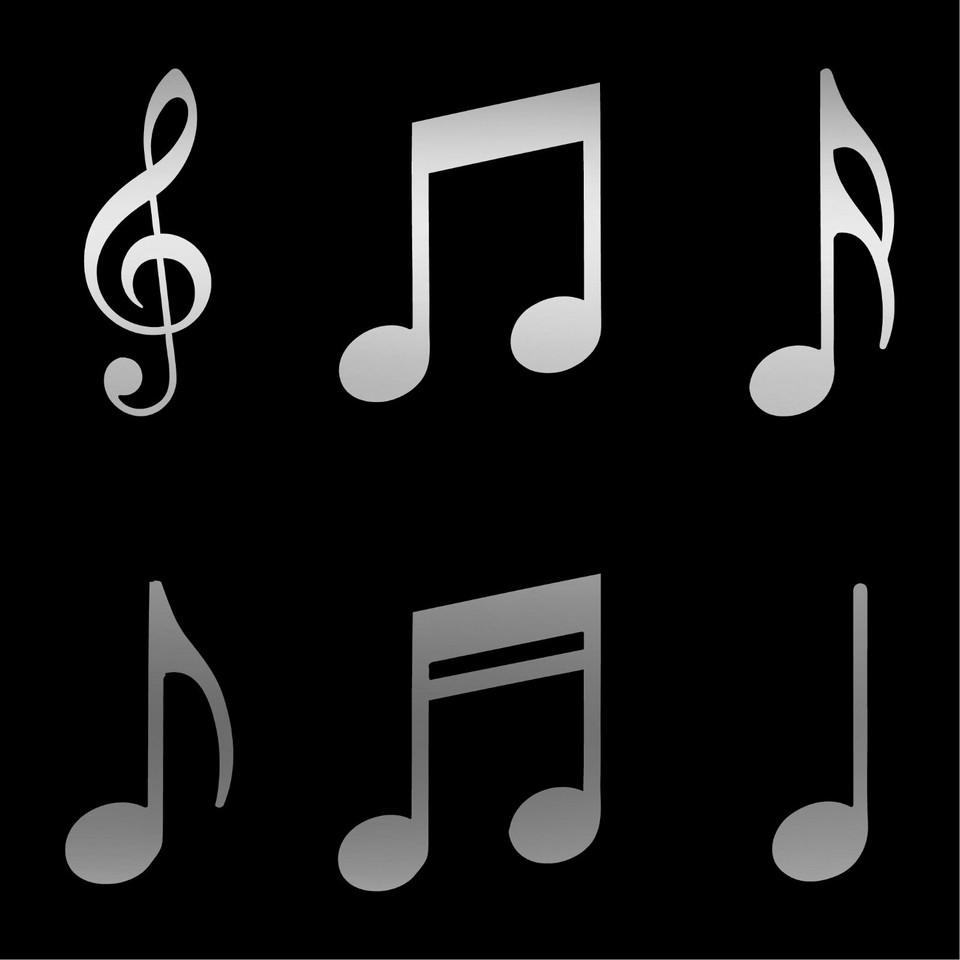 6 Small music notes Vinyl decals phone case laptop car stickers | eBay