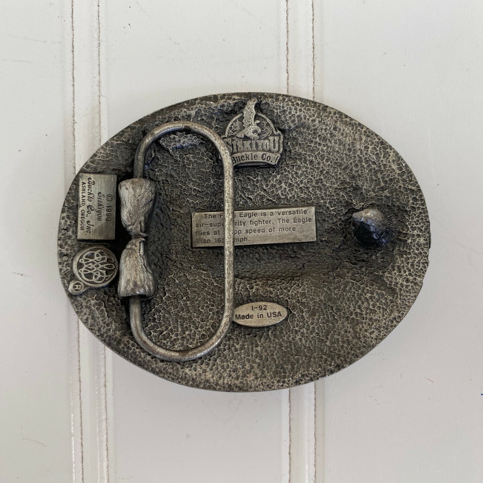 Vintage 1990 F-15 EAGLE Fighter Jet Aircraft Belt Buc… - Gem