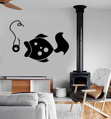 Vinyl Wall Decal Fish Fisherman Fishing Club Stickers Mural (600ig) | eBay