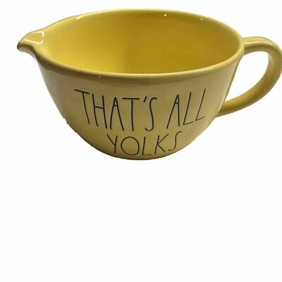 Rae Dunn Large Yellow Mixing Bowl with Pour Spout and Handle That's All ...