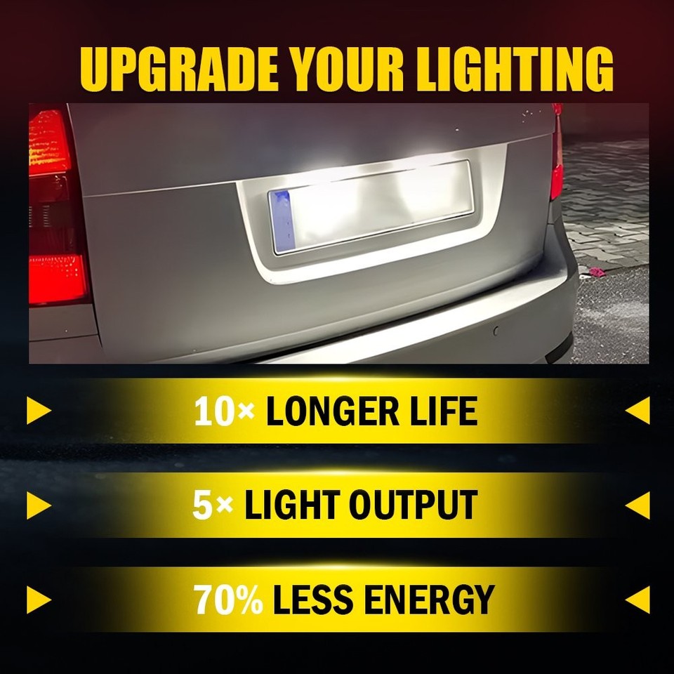 2x White LED License Number Plate Light Lamp For Skoda Octavia 1Z ...