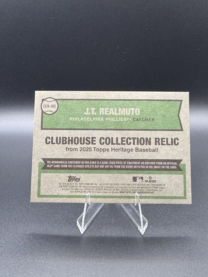 2025 Topps Heritage JT Realmuto #CCR-JRE Clubhouse Collection Patch ...