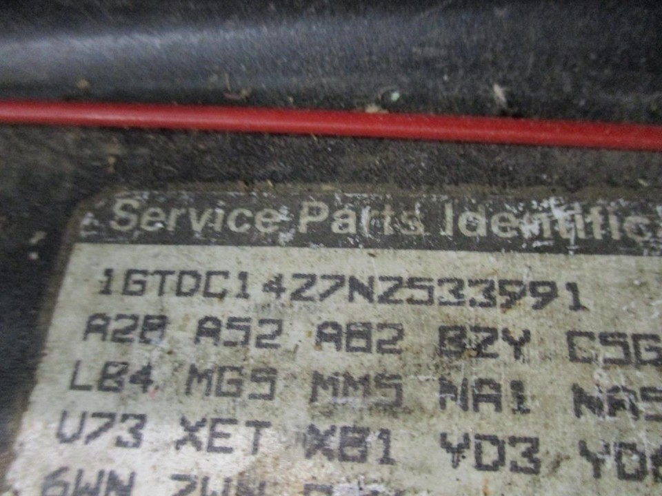 GMC Sierra 1500 1992 4.3L Engine VIN Z 8th Digit 9792 | eBay