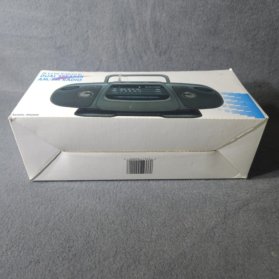 VINTAGE SUNTONE RR2000 Mini 8" Boom Box Portable AM/FM Radio IN BOX ...