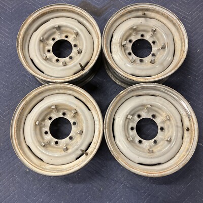 Set Of 4 OEM 15" Steel w/clips Land Cruiser FJ40 FJ45 Toyota 1969-84 ...