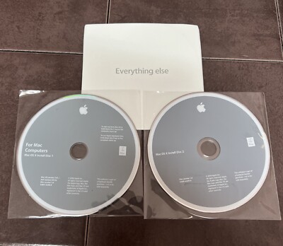 Mac Computers OS X Install Disc 1 & 2 Version 10.5.4 2008 Model 3A152 ...