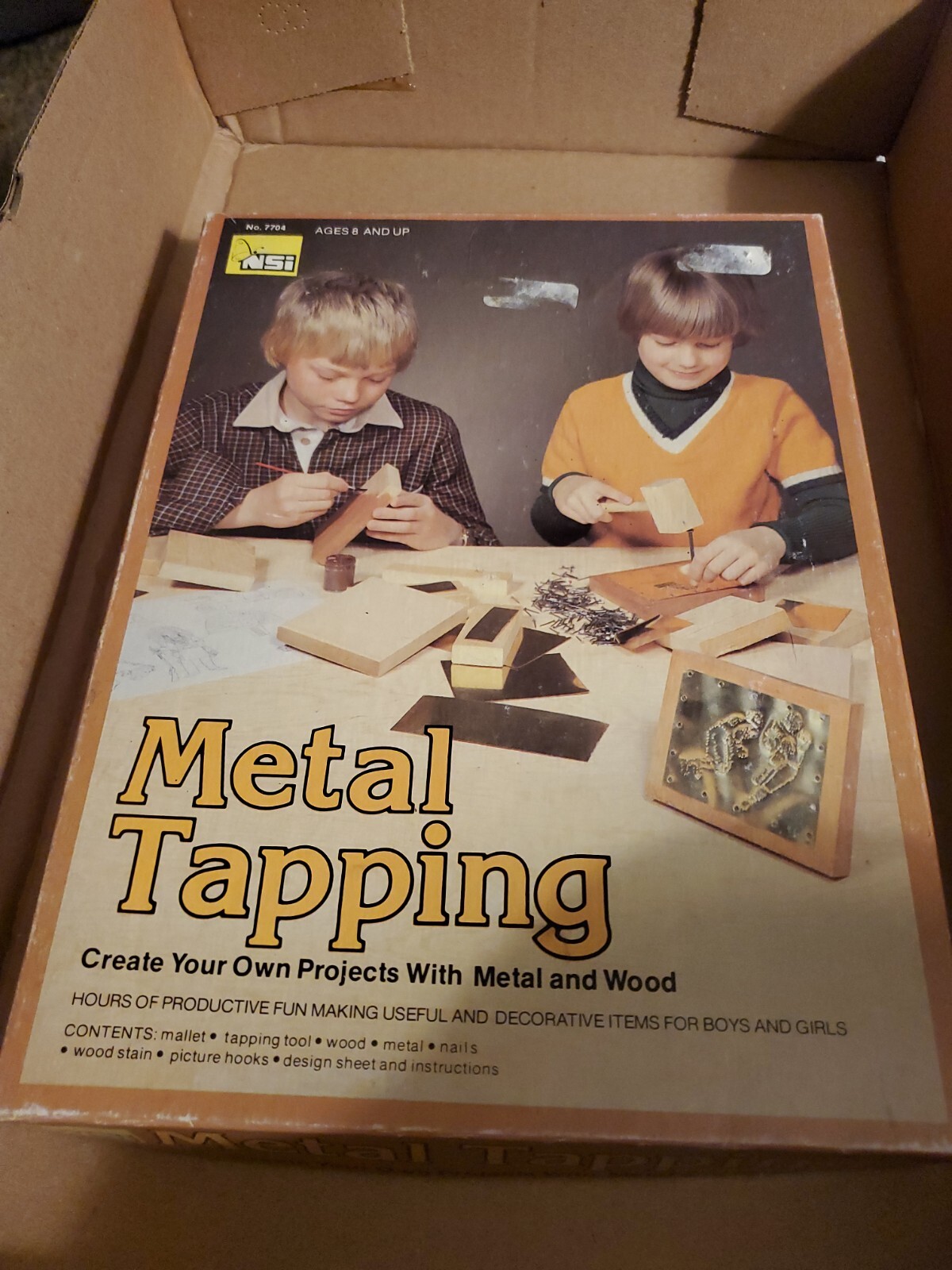 VINTAGE Metal Tapping Art Kit NSI Metal Wood Projects Original 1979 Box ...