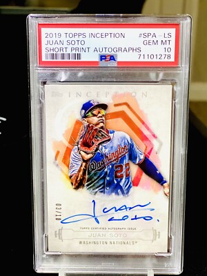 2019 Juan Soto SSP /10 PSA 10 Inception Photo Variation POP 1 On Card ...