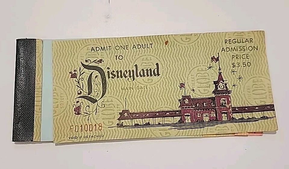 RARE Vintage 1968 UNUSED DISNEYLAND Ticket Coupon Booklet w/ A B C D ...