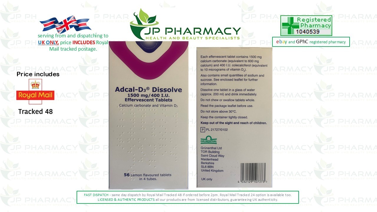 ADCAL D3 Calcium Carbonate + Vit D - 56 tablets. EXP01/2027 | eBay UK
