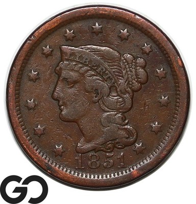1851 Large Cent, Braided Hair | eBay