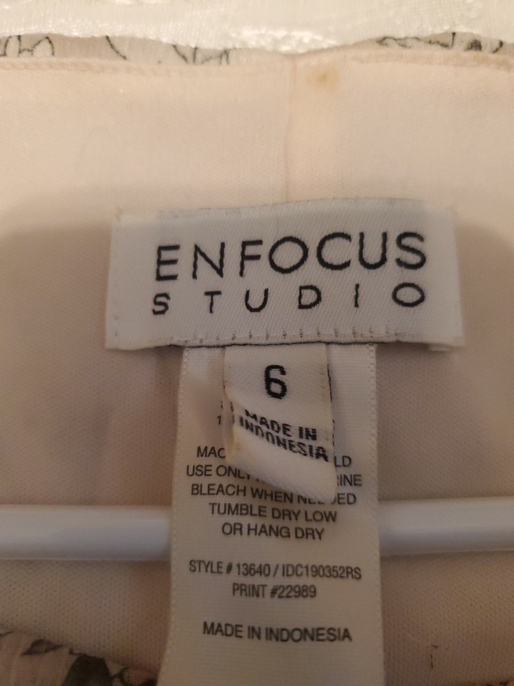 Enfocus Studio Womens Sleeveless Dress Pink Floral Design Size 6 Knee Length | eBay