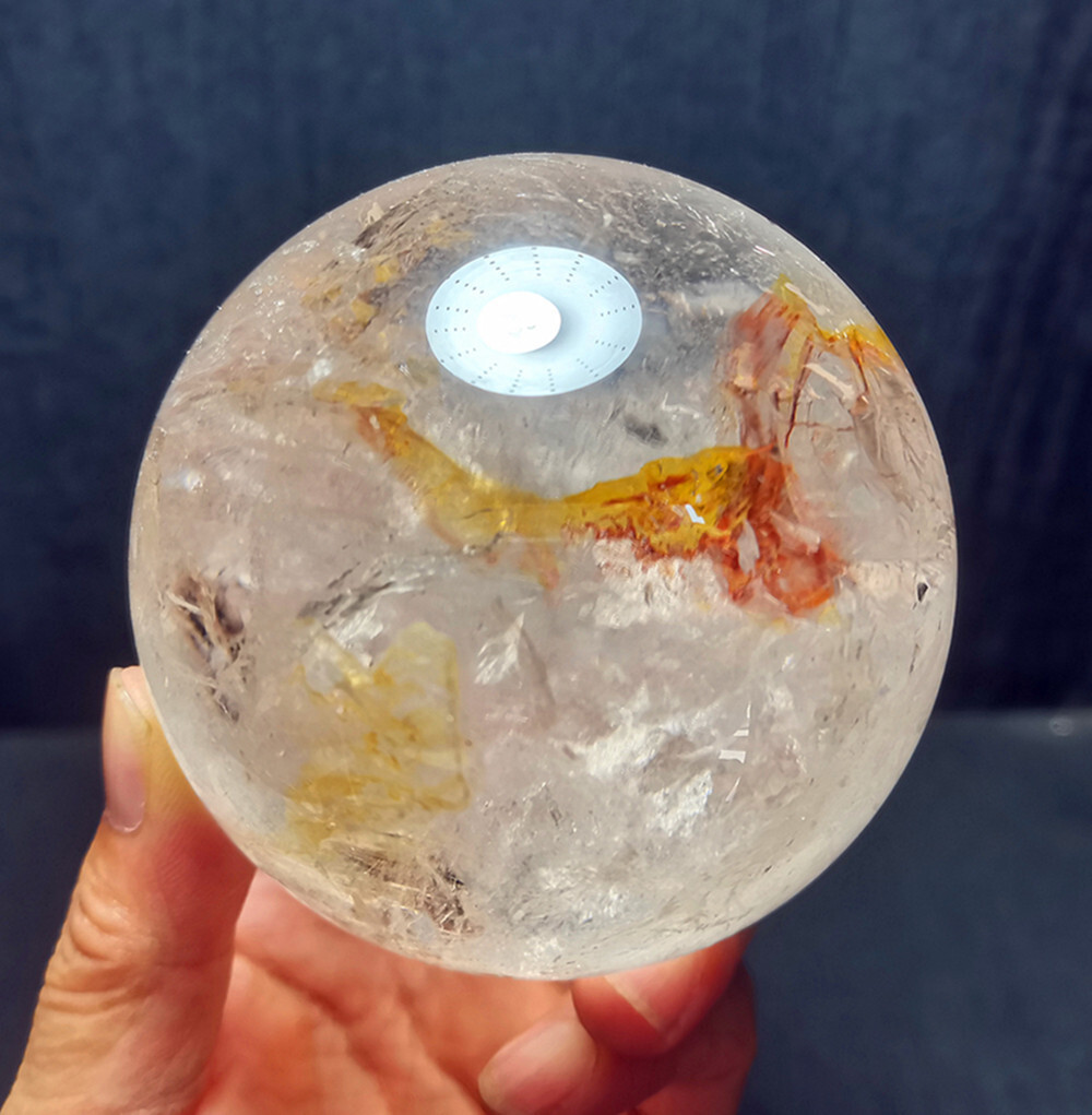 789g Natural Beautiful Red Gum Quartz Crystal Sphere Ball Energy ...