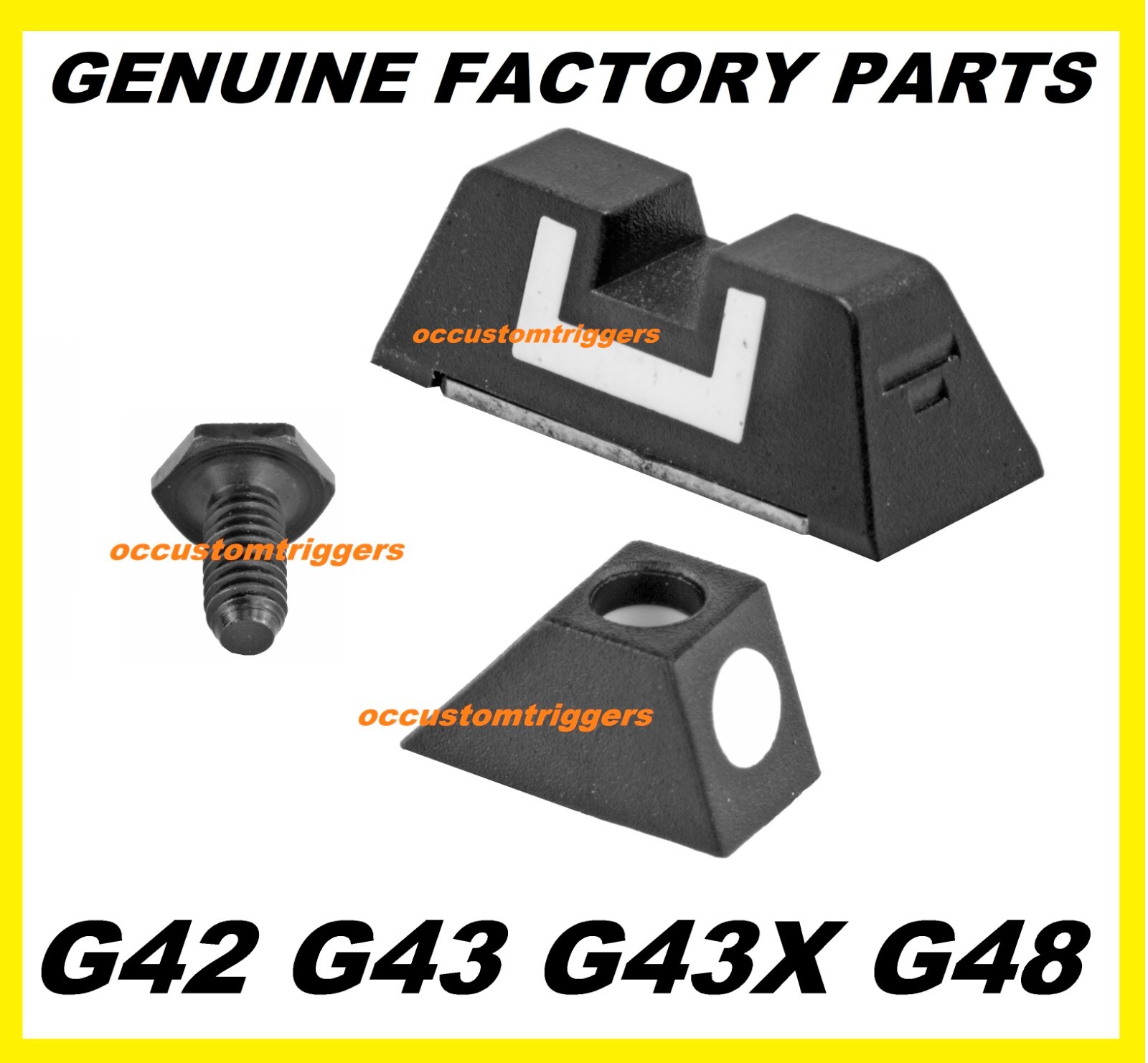 Genuine OEM Glock Sight Polymer Fixed 6.1mm Rear and Front 42 43 43X 48 ...