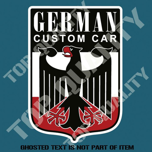 GERMAN CUSTOM CAR DECAL STICKER RETRO OLD SCHOOL EURO HOT ROD RAT ROD ...