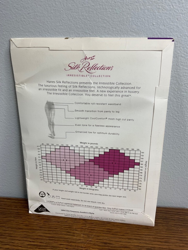 Hanes Silk Reflections Pantyhose SZ AB Enhanced Toe Barely There Style ...