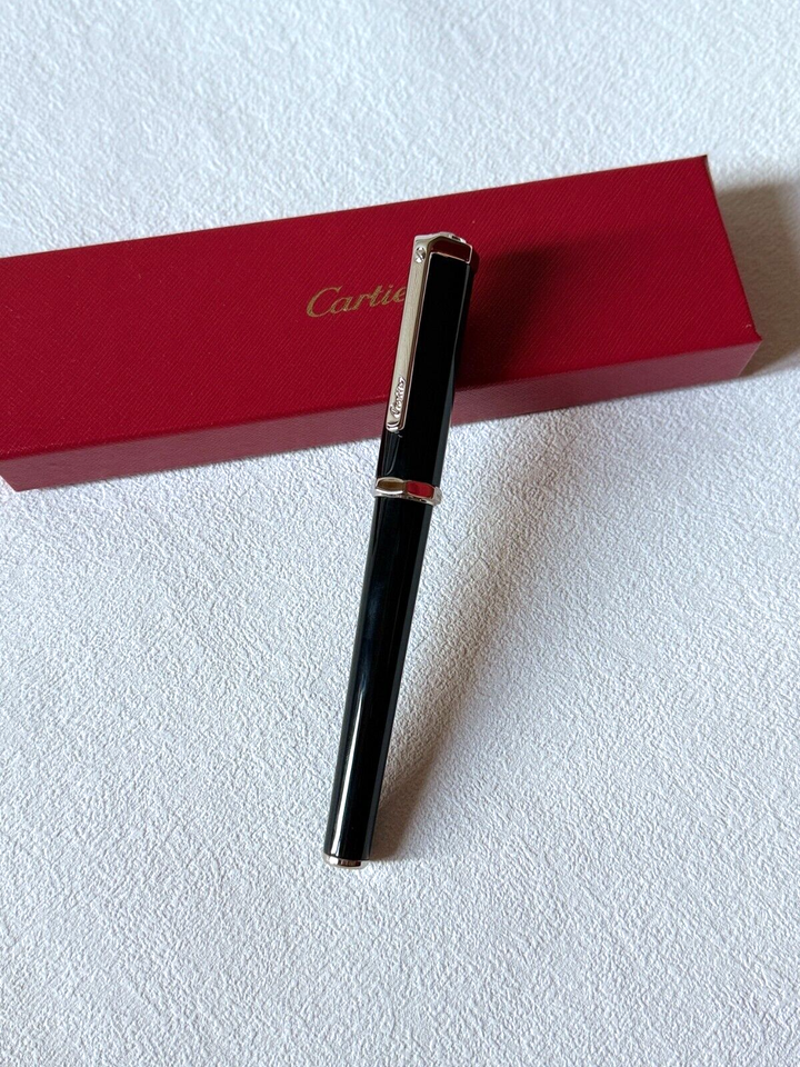 NEW Cartier VIP AD Gift Palladium-Finish Santos Dumont Rollerball Pen ...