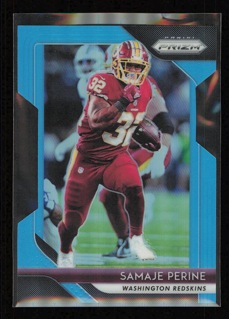 Samaje Perine 2018 Panini Prizm Blue Die Cut /199 #5 Washington ...
