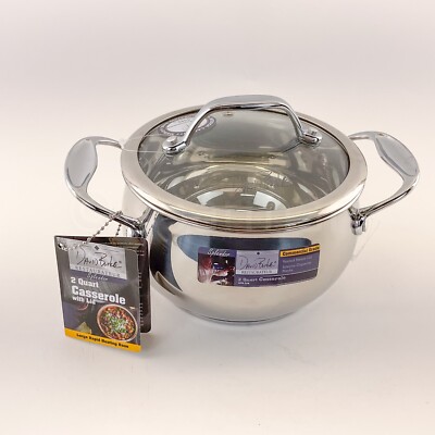 David Burke Splendor Series Stock Pot With Glass lid 2-qt cookware New ...
