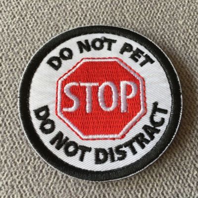STOP DO NOT PET NOT DISTRACT Service Dog Hook Loop Patch Backing ...