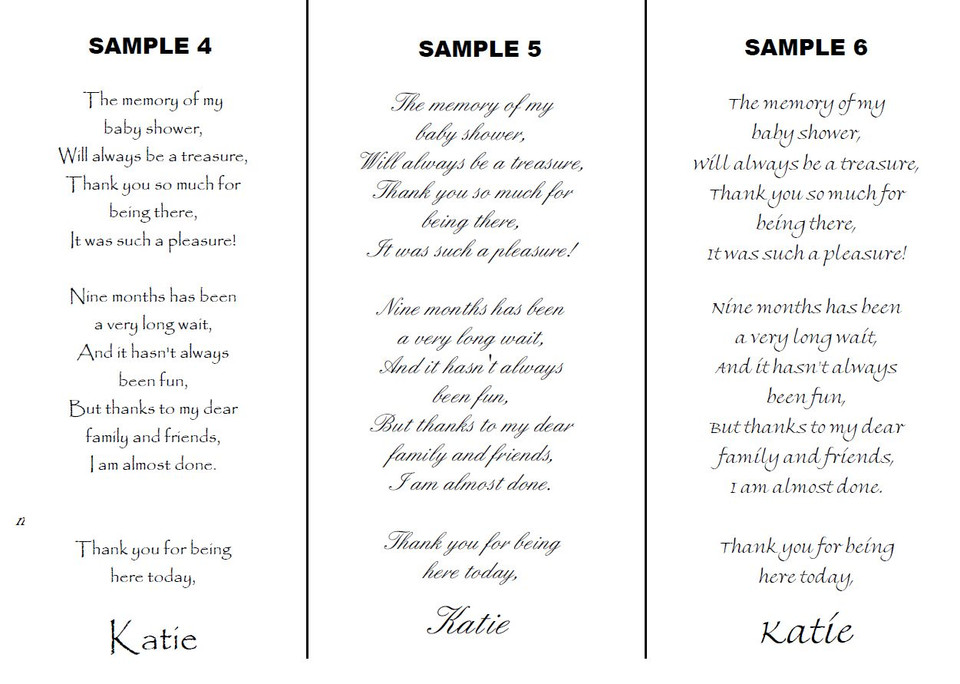 Baby Shower Thank You Scroll Cards - Favour - Personalised - Customised ...