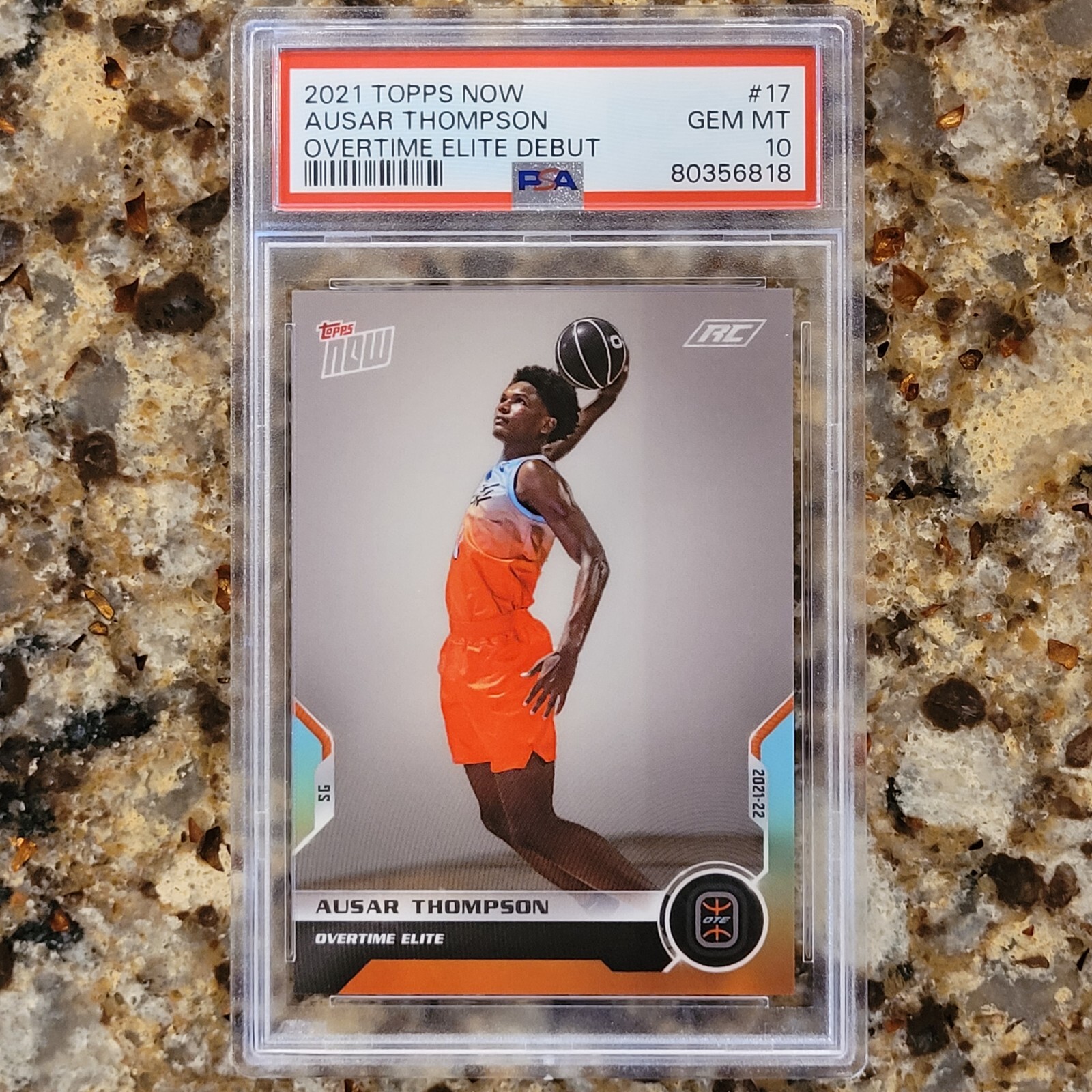 2021 Topps Now Overtime Elite Debut #17 Ausar Thompson PSA 10 GEM MT RC ...
