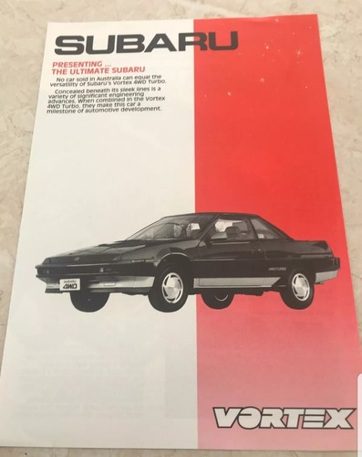1980s SUBARU VORTEX 4WD TURBO Original Australian Sales Brochure | eBay