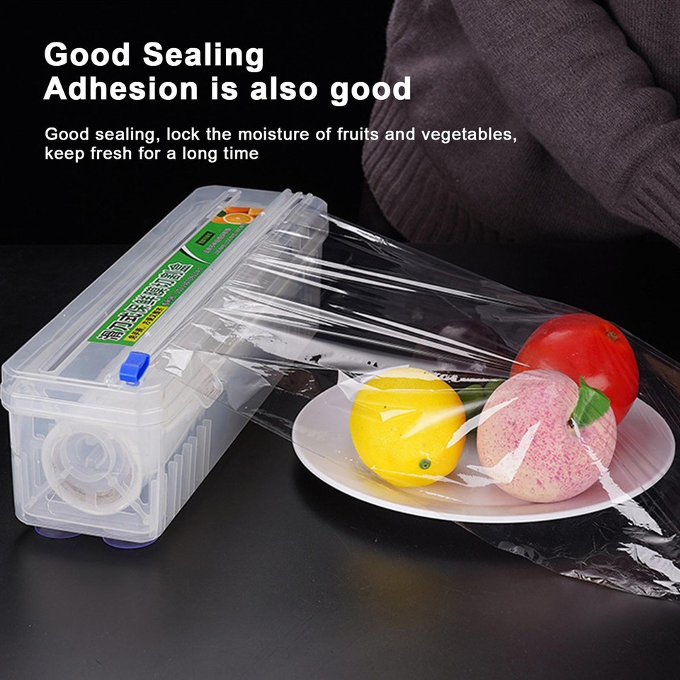 Cling Film Foil Cutter Dispenser Refillable Saran Wrap Holder Food Wrap ...