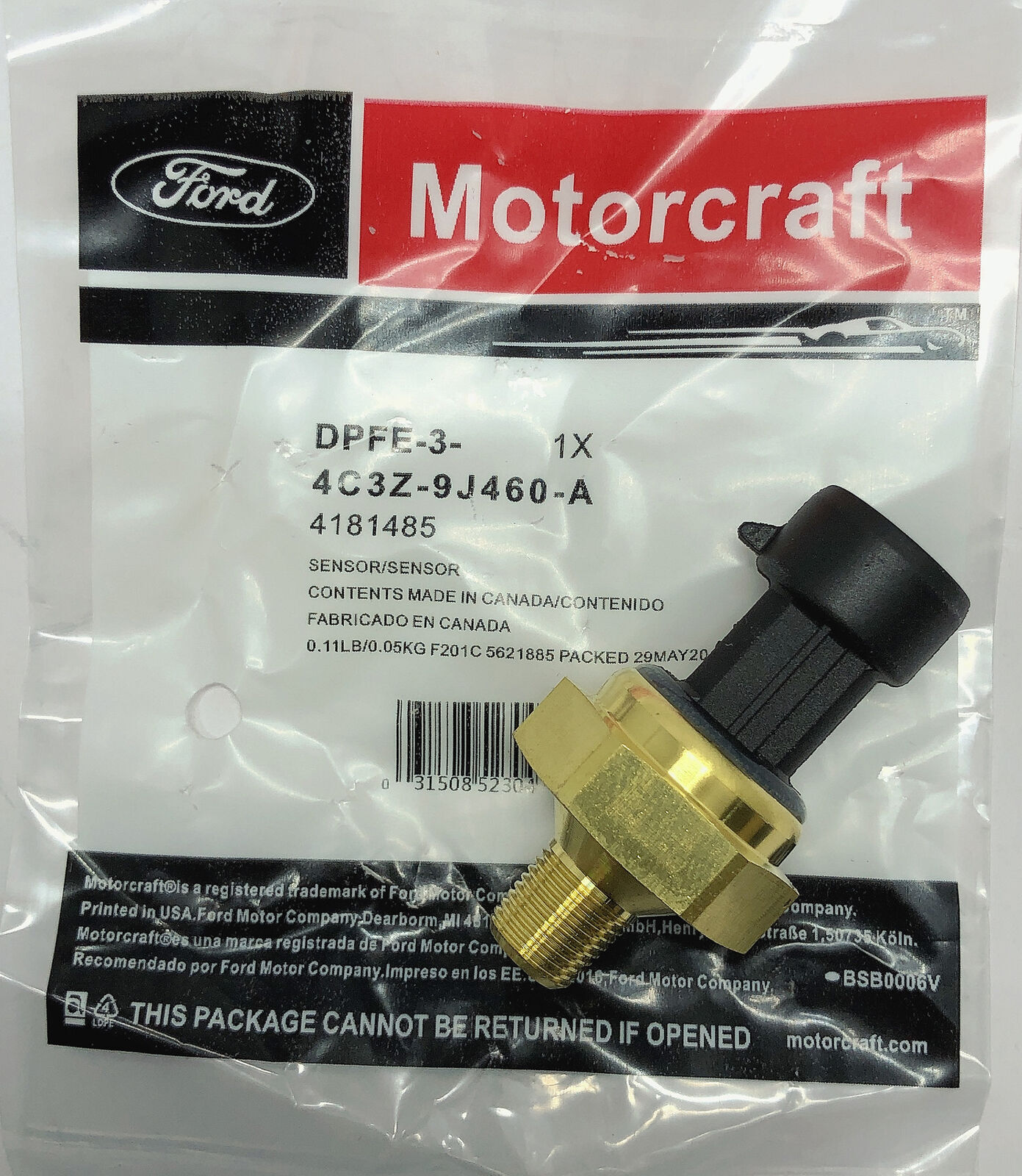 OEM Motorcraft DPFE-3 Exhaust Back Pressure Sensor 97-05 Ford Diesel 6 ...