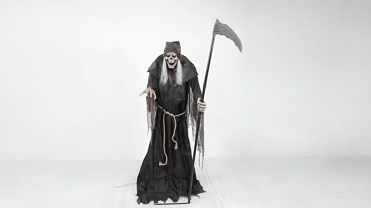 6ft Lunging Reaper with Digital Eyes Animated Prop Halloween ...