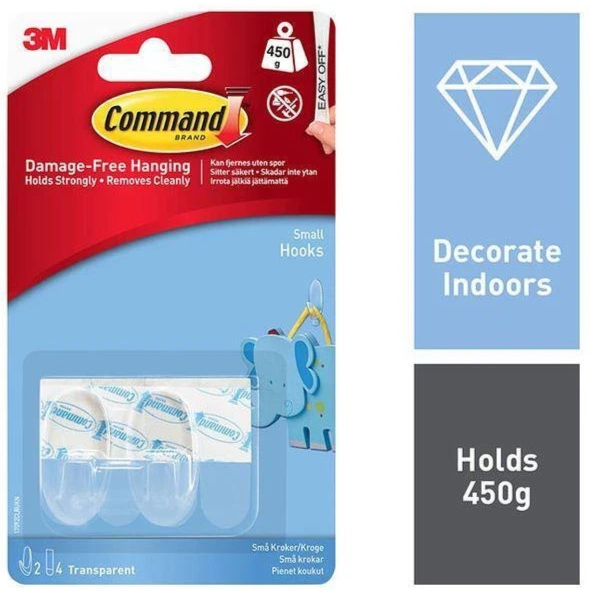 3M COMMAND WHITE CLEAR HOOKS AND DECORATING CLIPS INDOOR DECORATION ...