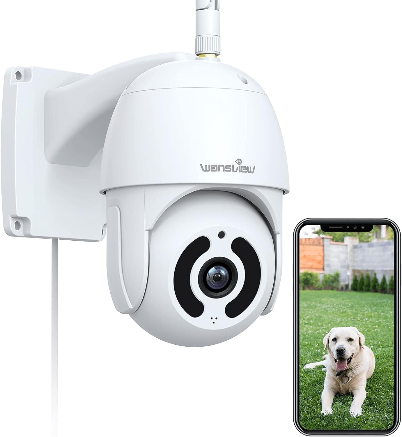 Wansview W9 1080P Wireless Pan and Tilt Outdoor Security Camera White ...