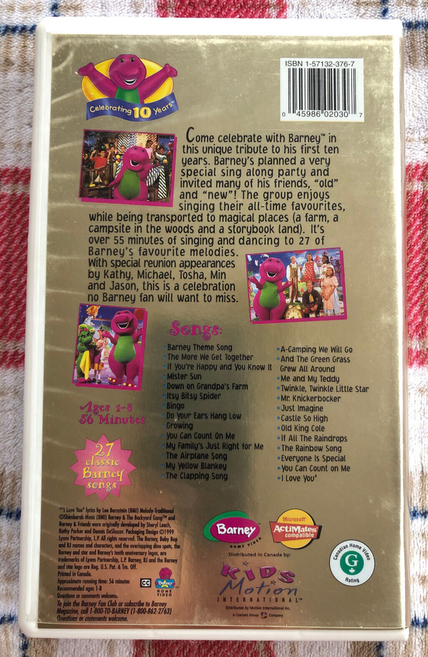 SING & DANCE WITH BARNEY [1999] | Canadian Clamshell VHS TAPE, Tested ...