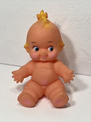 Vintage Angel Kewpie Doll Rubber Squeaker 7" Seated Made in Hong Kong ...