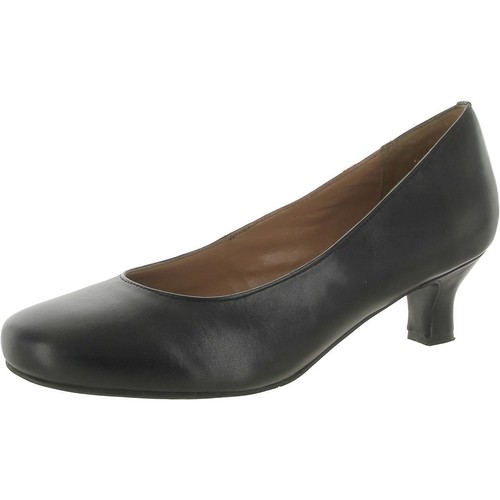 Array Womens Flatter Black Leather Kitten Heels Shoes 12 Wide (C,D,W ...