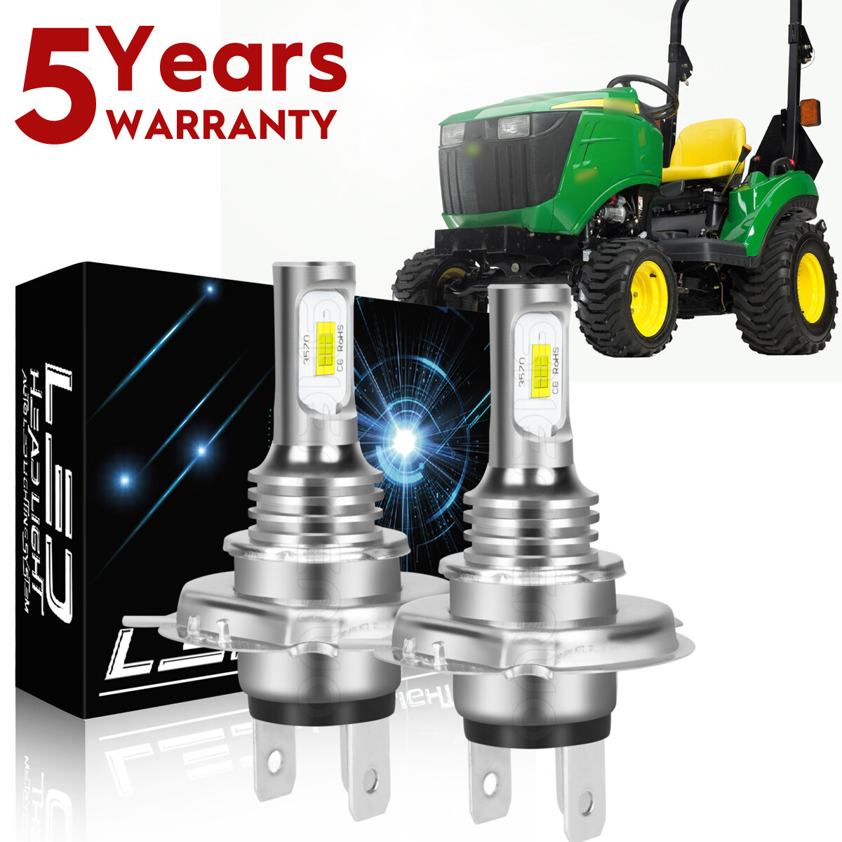 2 EX Brite LED light bulbs for Deere 1023E 1026R p# 57M7166 headlamp ...