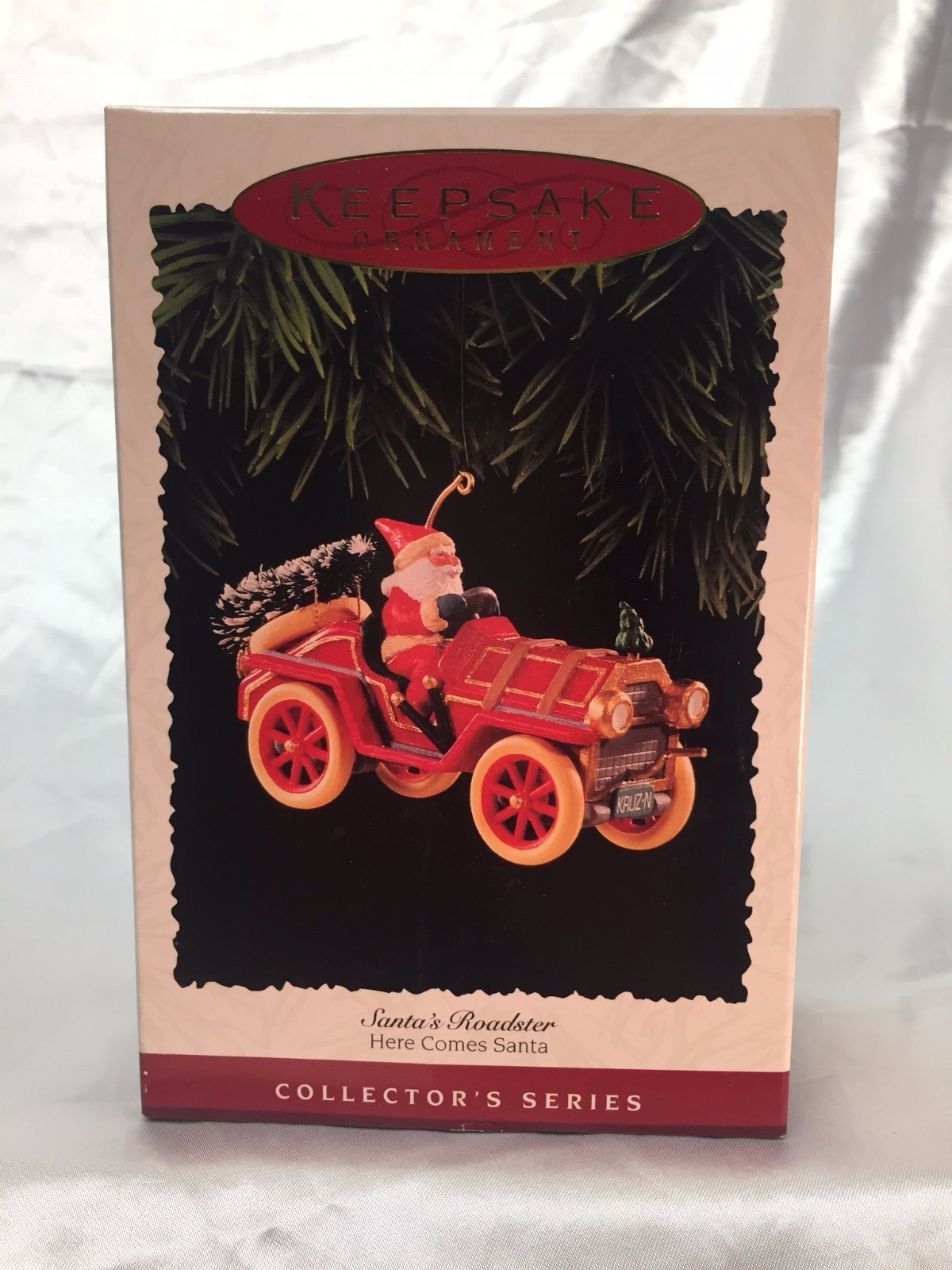 Santa's Roadster 1995 Hallmark Ornament #17 Here Comes Santa Car Hot ...