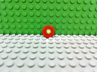 Lego 1 Red 2x2 round tile with sticker of Explosion | eBay