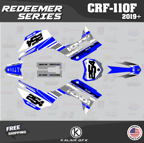 Graphics Kit for HONDA CRF110F CRF110 (2019-2024) Redeemer - Blue | eBay