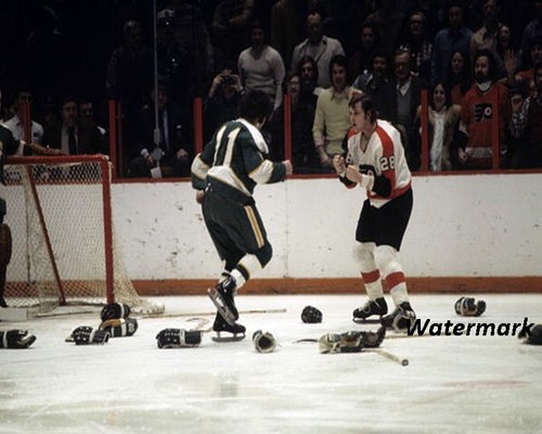 1973 Flyers Andre Moose Dupont Fighting North Star JP Parise Color 8 X ...