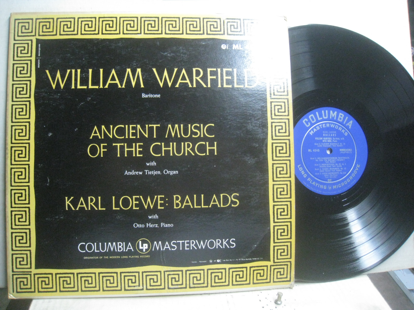 Ancient Church Music / Loewe Ballads, William Warfield, bari *Columbia ...