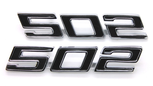NEW 502 Front Fender Emblem Set Black Trim / For 1970-1972 CHEVY A & B ...