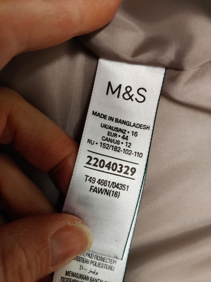 MARKS AND SPENCER GILET BODYWARMER UK 16 FAWN PADDED PUFFER ZIP UP ...