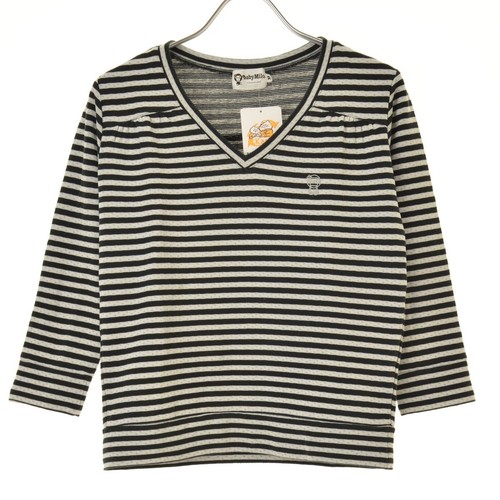 A Bathing Ape Baby Milo Border VNeck Shirt 3/4 Sleeve Used Black/White ...