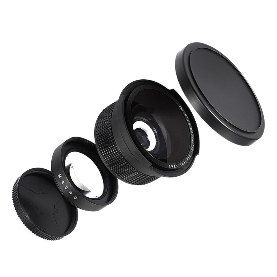 58mm 0.35X Universal Camera Optical Glass Fish Eye Super Wide Angle ...