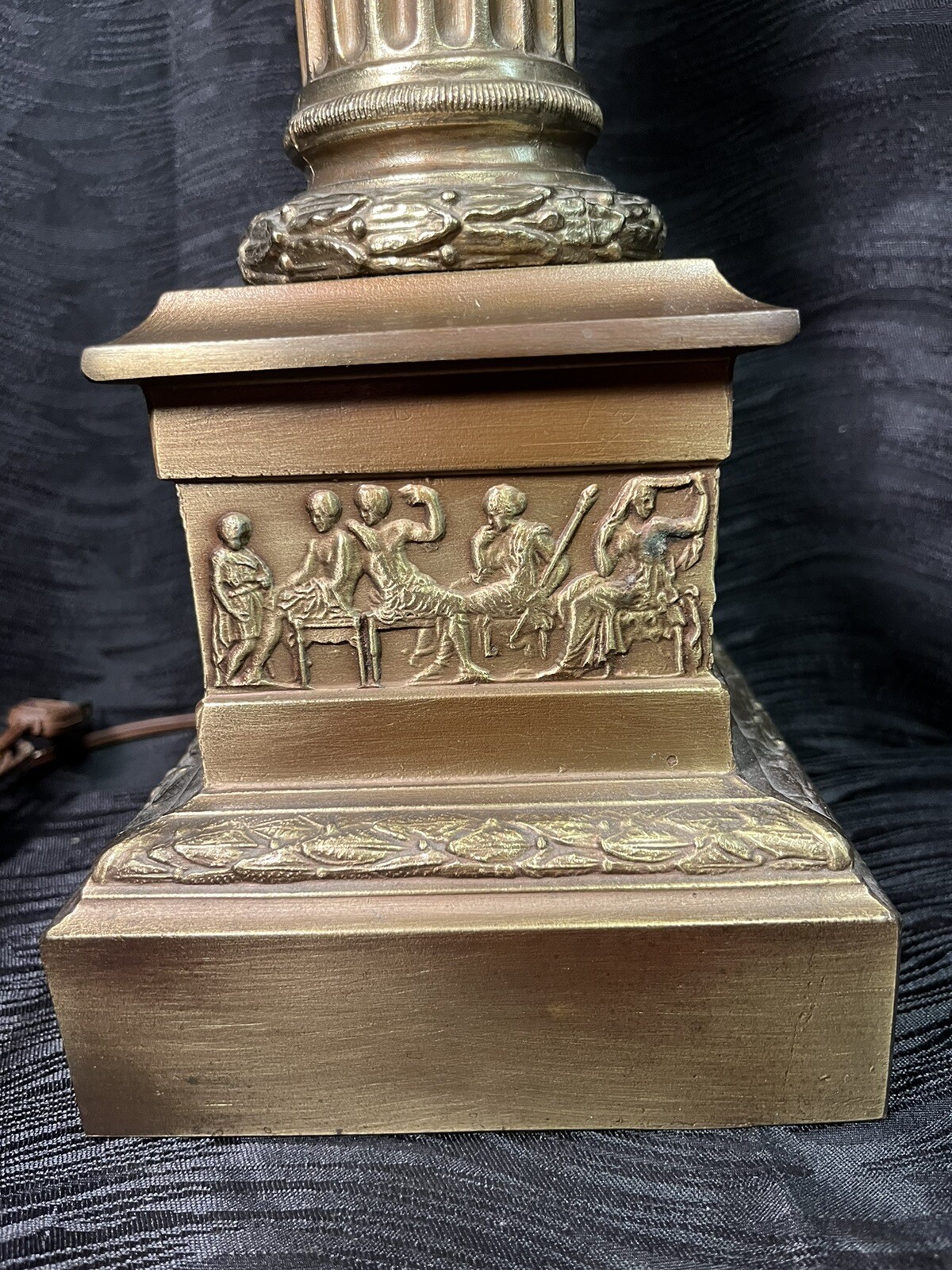 Vintage Brass Corinthian Empire Column Table Lamp Greek Roman Parthenon ...